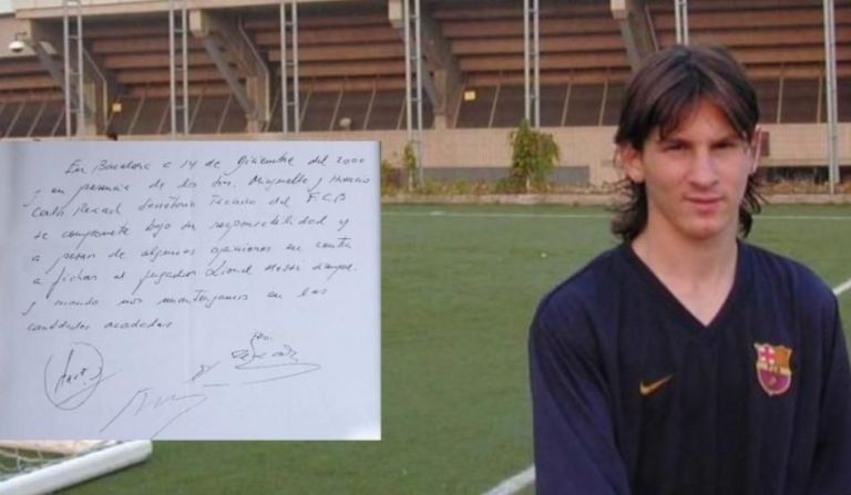Subastarán la servilleta en la que Messi firmó su primer contrato ...